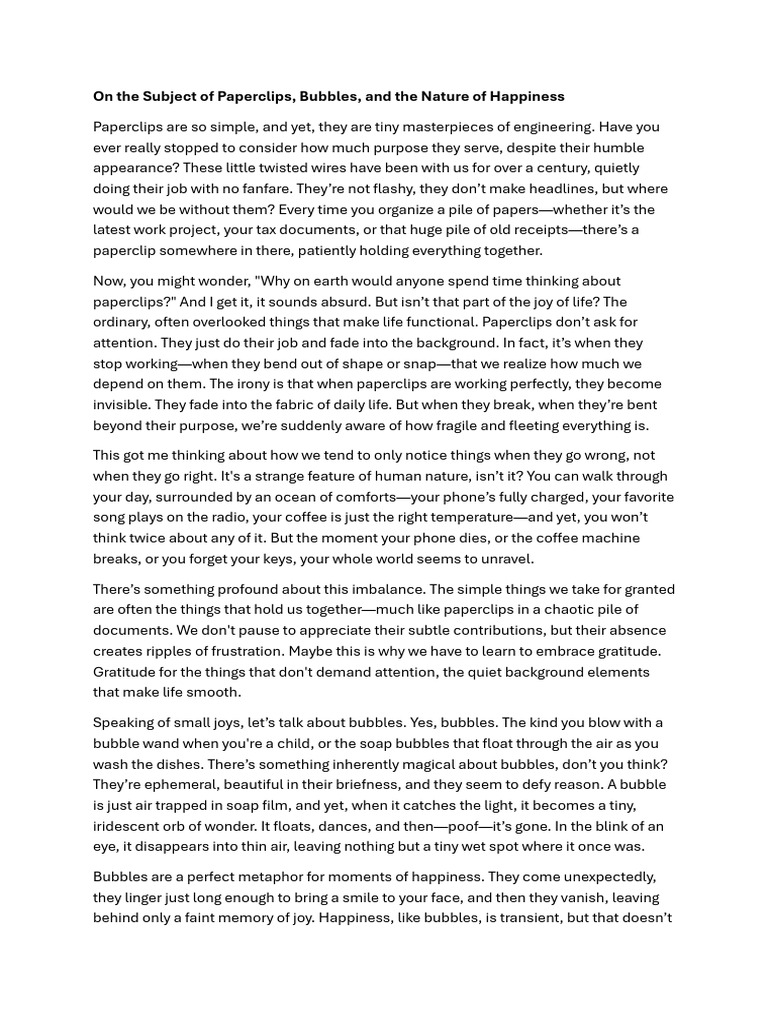 Essay 3 | PDF | Happiness