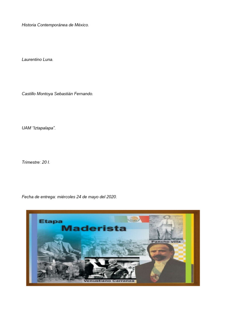 La Revolucion Mexicana (Maderismo) | PDF | México | revolución mejicana