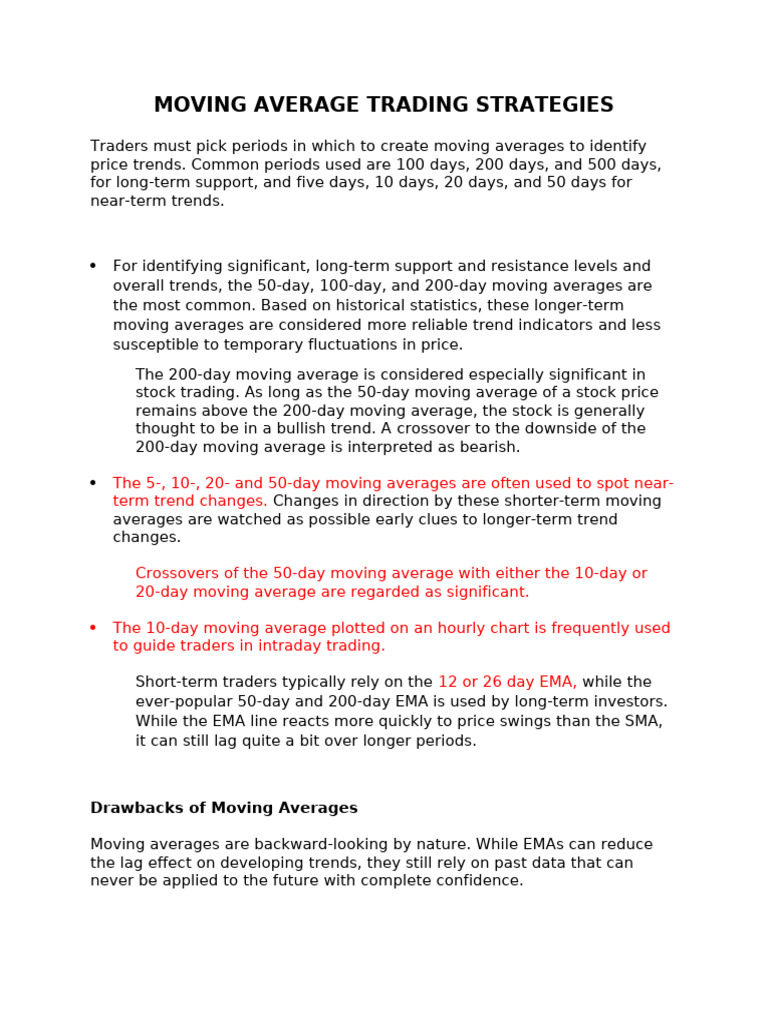 MA Trading Strategies | PDF | Moving Average | Financial Markets