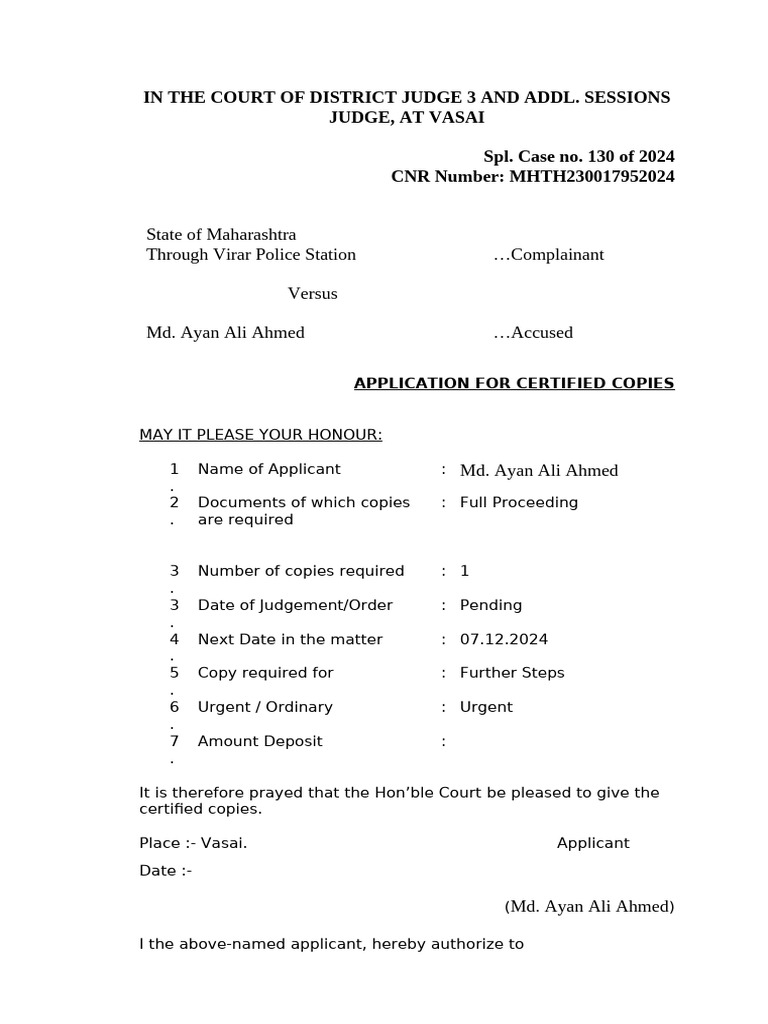 Application For Certified Copies-4 | PDF | Criminal Justice | Crime ...