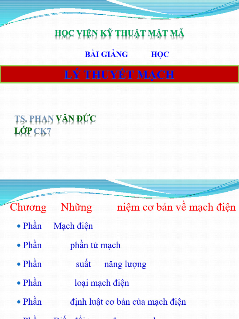 Chuong 1-Nhung Khai Niem Co Ban Ve Mach Dien | PDF