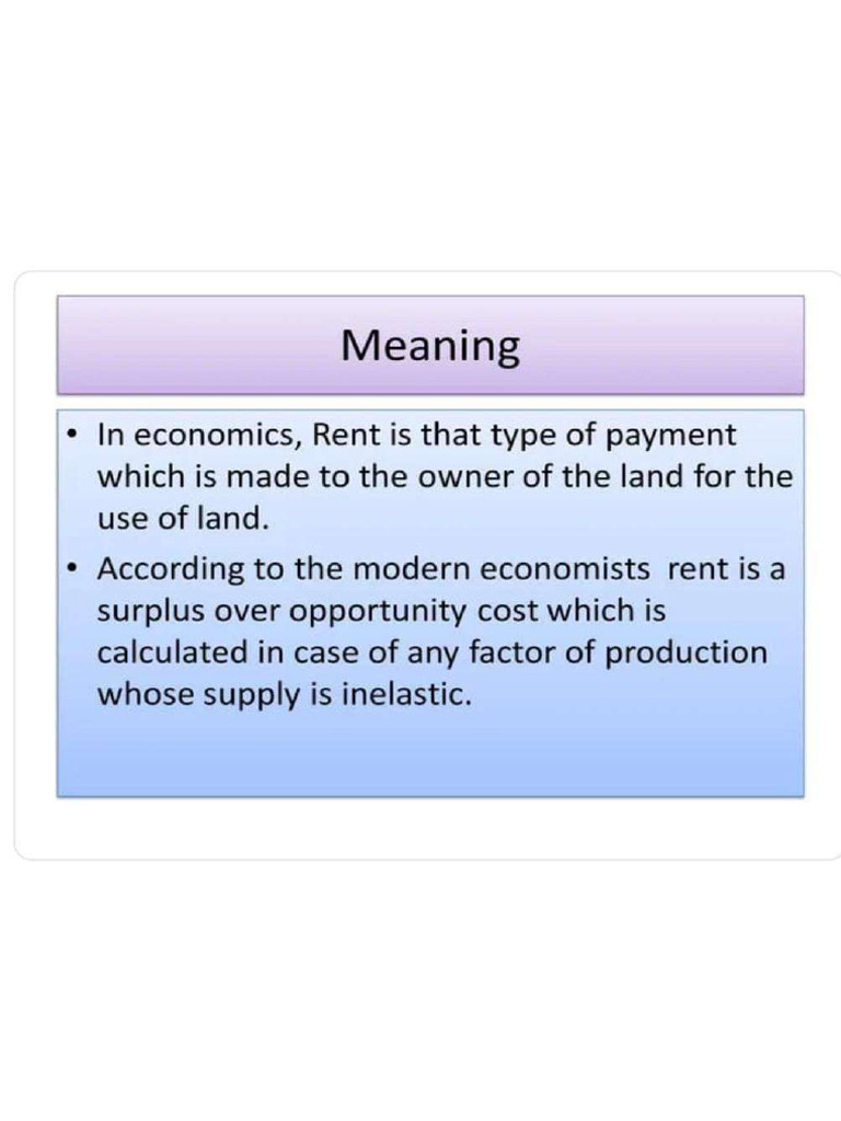 Theory of Rent | PDF