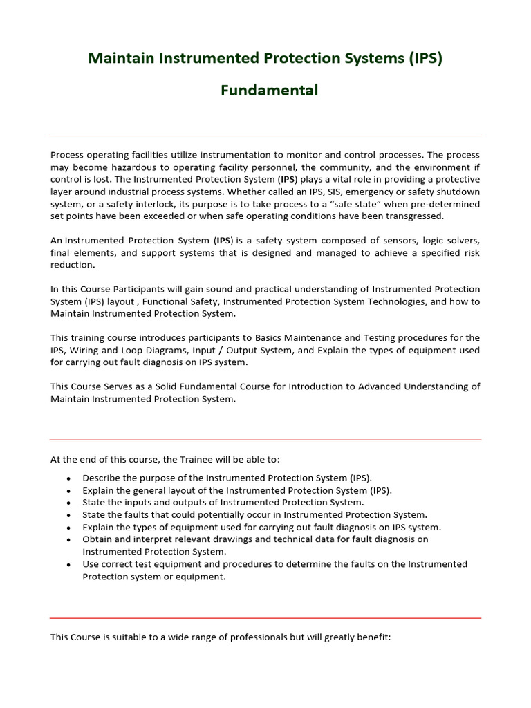 Maintain Instrumented Protection Systems | PDF | Instrumentation | System