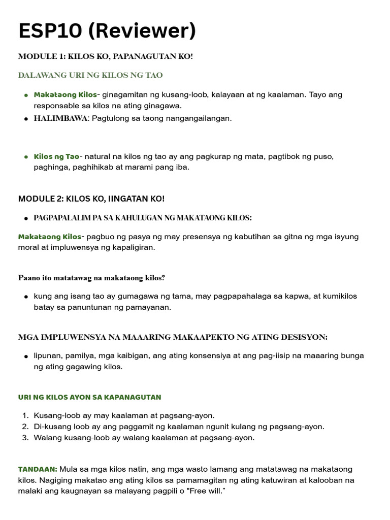 ESP10 Reviewer | PDF