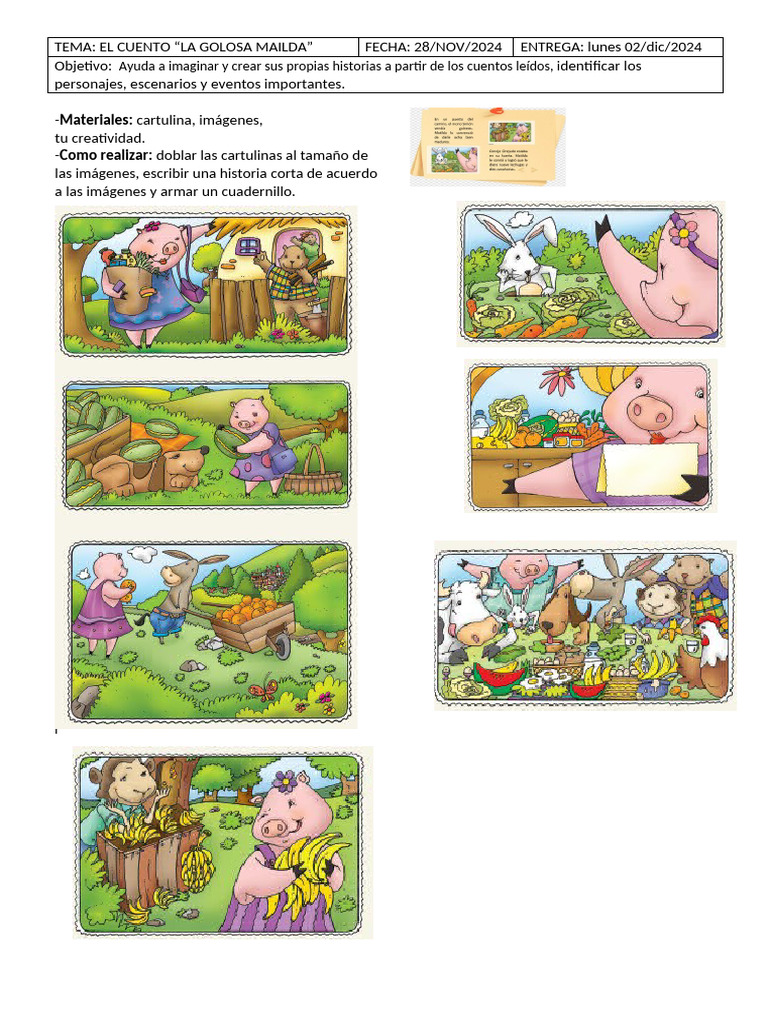 Creación del cuadernillo "La Golosa Matilda" | PDF