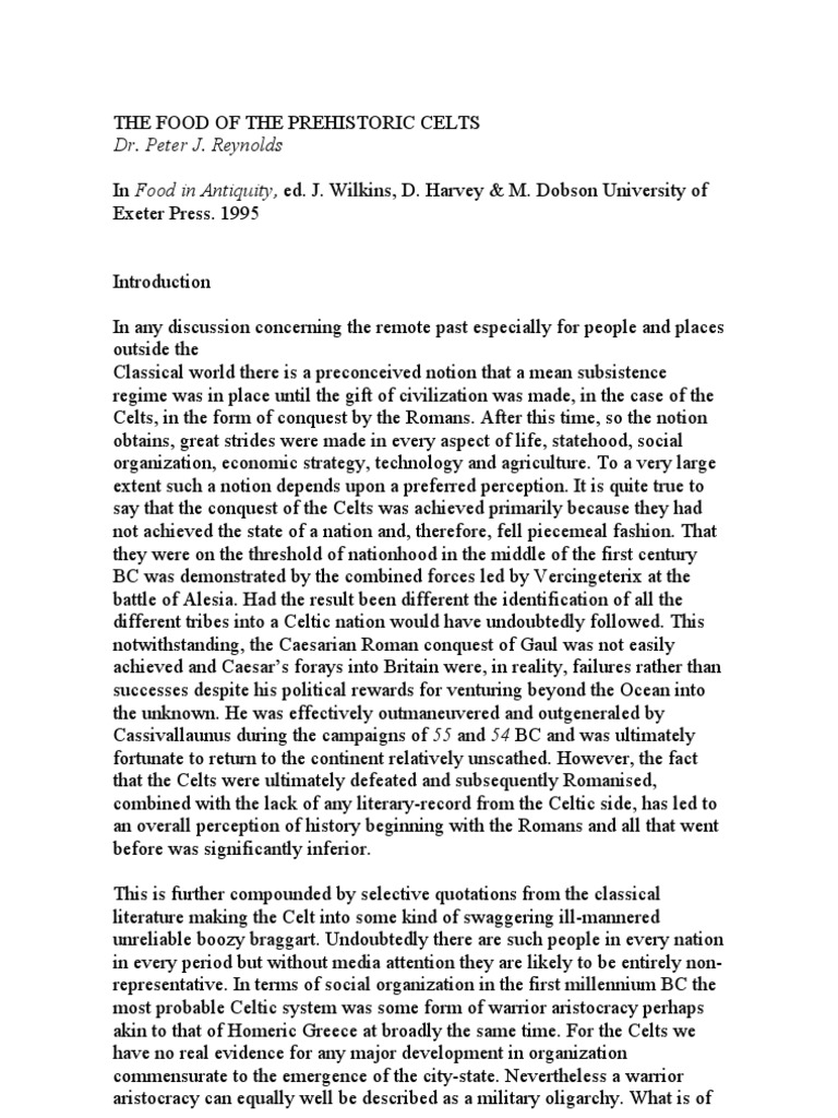 Prehistoric Celtic Agriculture and Food | PDF | Plough | Goat