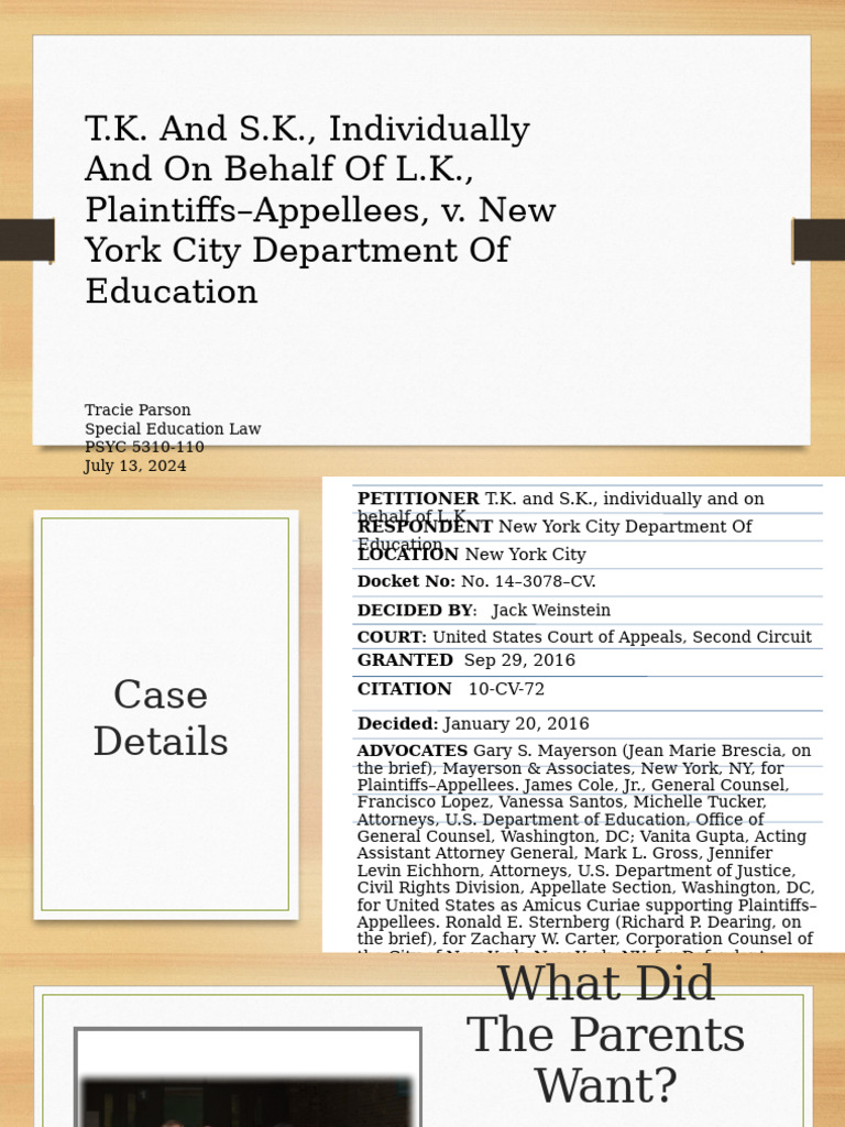 TK SK Vs New York City Dept ED | PDF | Individualized Education Program | Bullying