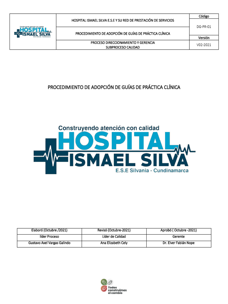 Procedimiento Adopción de Guías de Practica Clínica | PDF | Hospital | Adopción