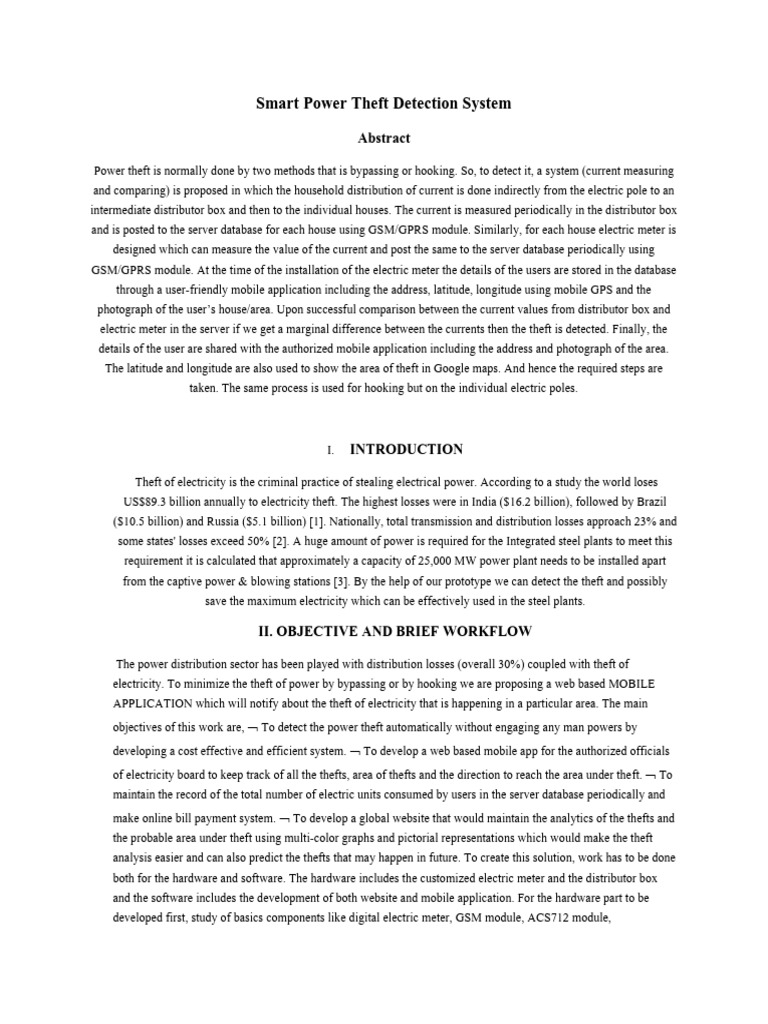 Smart Power Theft Detection Syste1 | PDF | General Packet Radio Service ...