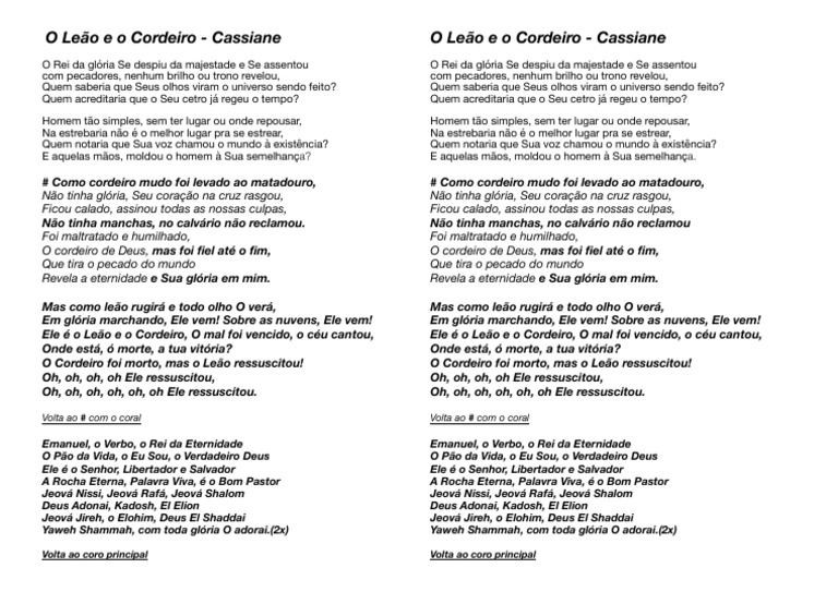 O leão e o Cordeiro | PDF | Pecado | YHWH