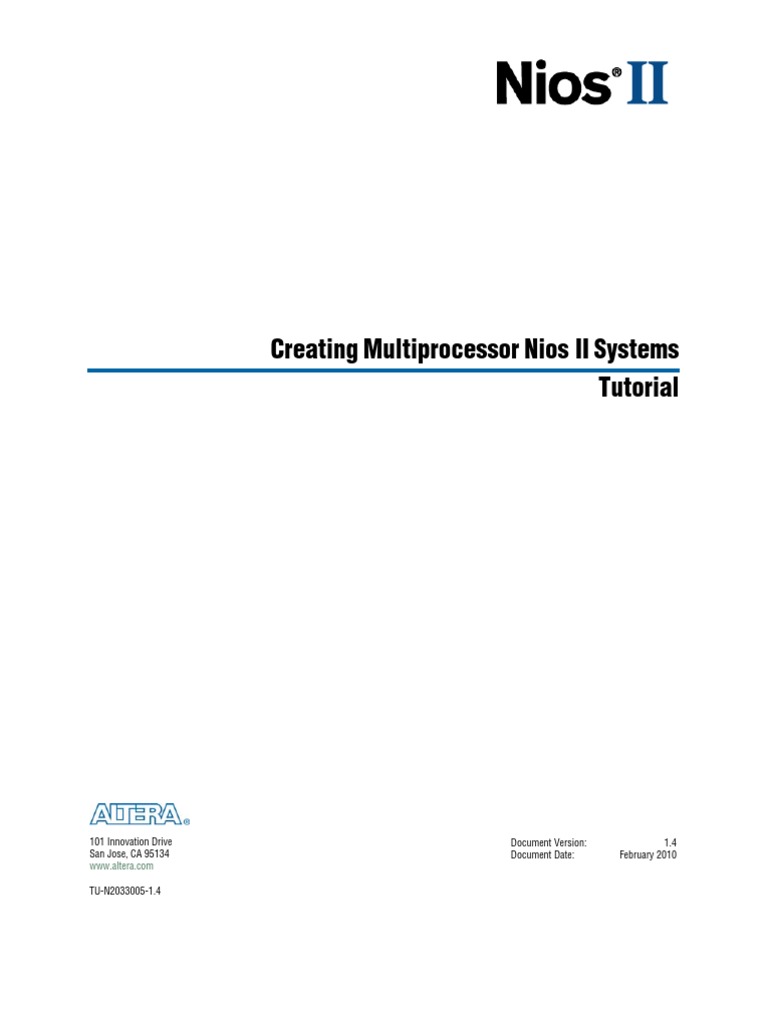 Tt Nios2 Multiprocessor Tutorial Pdf Booting Computer Data Storage