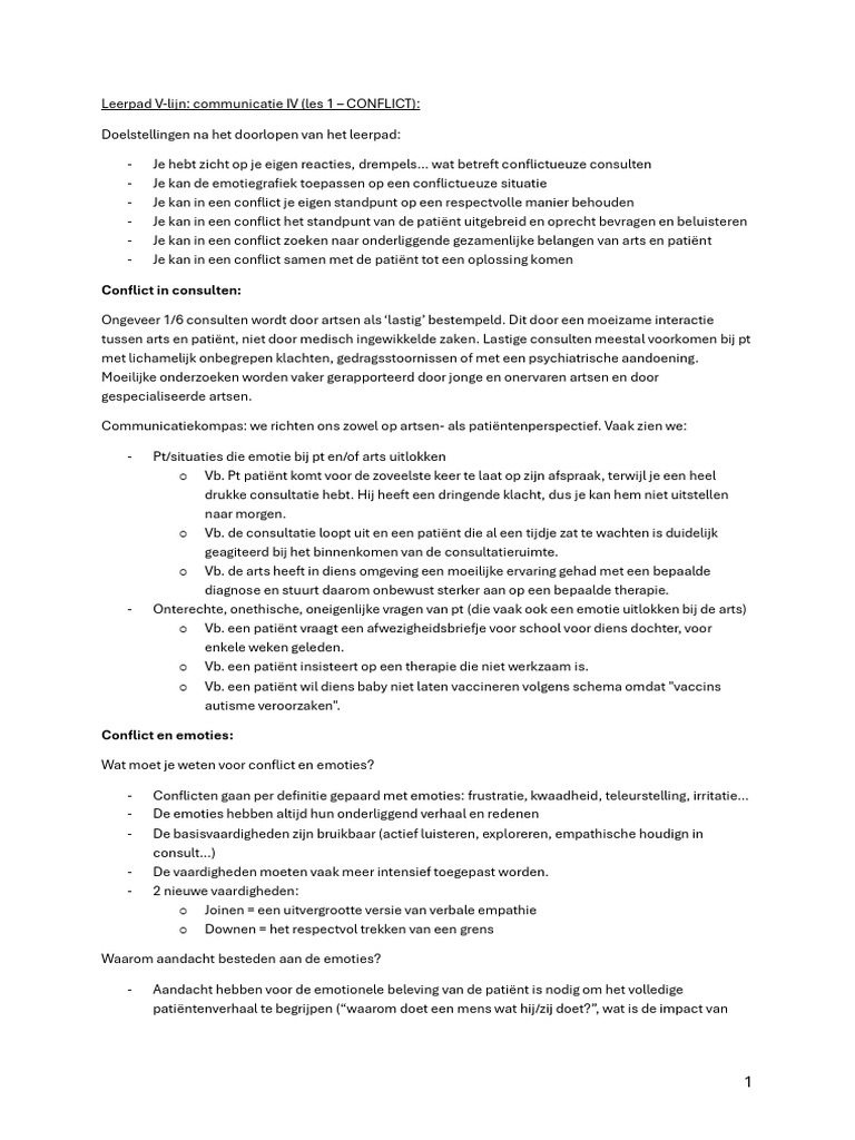 Communicatie Les 1 - Conflict | PDF