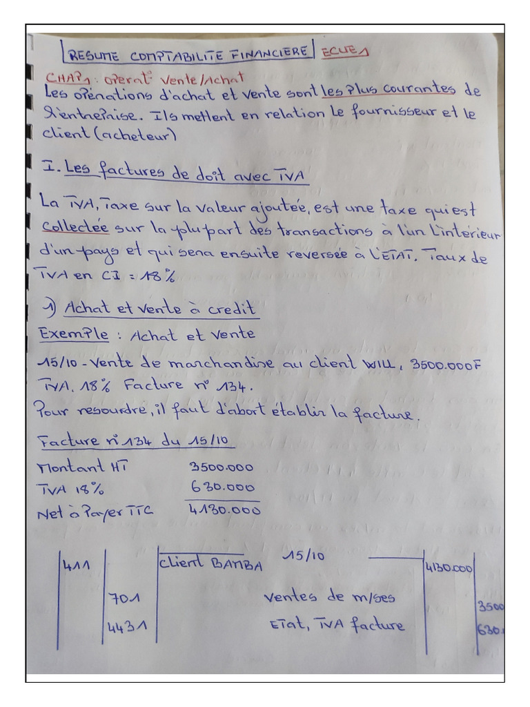 Bref Résumé Compta Financière. | PDF
