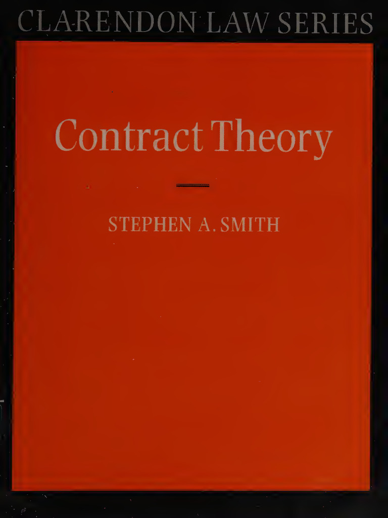 Smith, Contract Theory (1) | PDF | Consideration | Offer And Acceptance