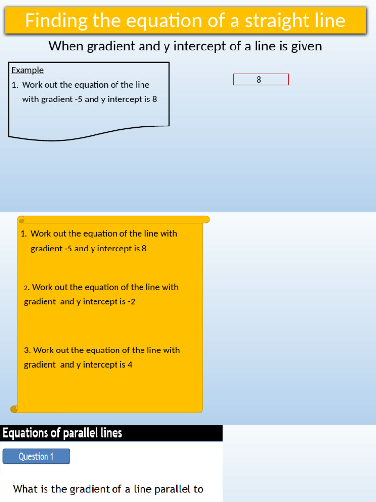 Finding The Equation of A Straight Line Revision | PDF