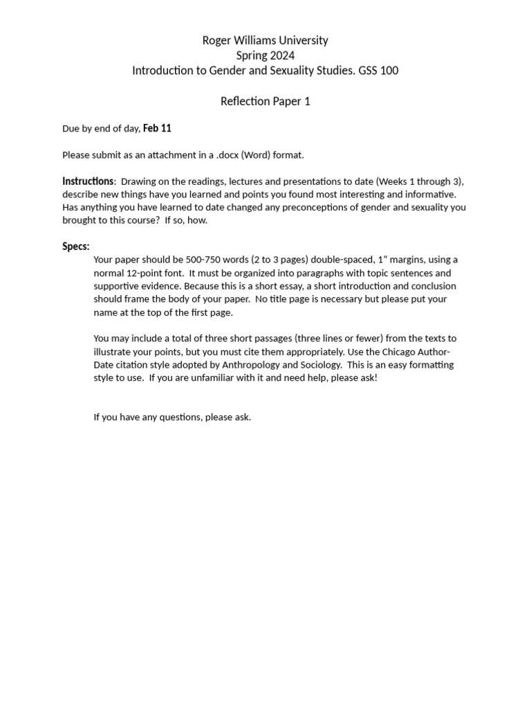 Reflection Paper 1 | PDF