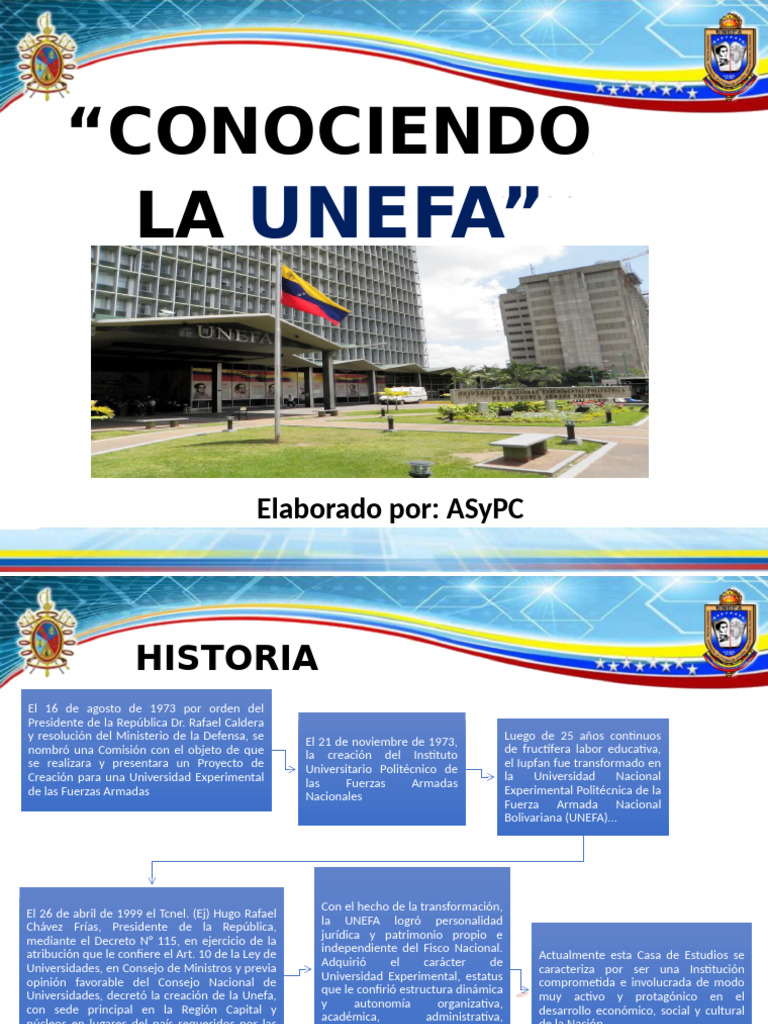 Historia y Misión de la UNEFA | PDF | Gobierno