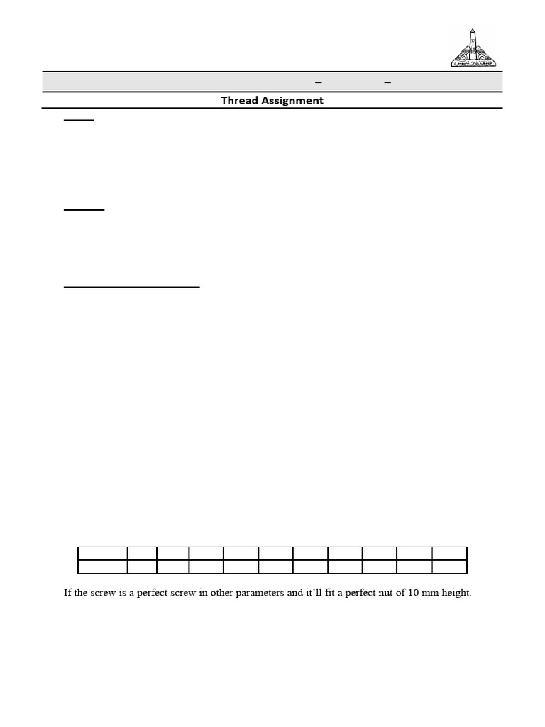 Assignment_Thread_MDP482s | PDF | Screw