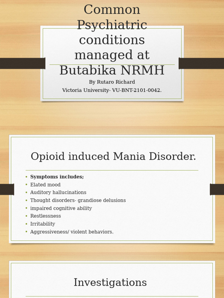 Common Psychiatric Conditions at Butabika Hospital | PDF | Mania ...