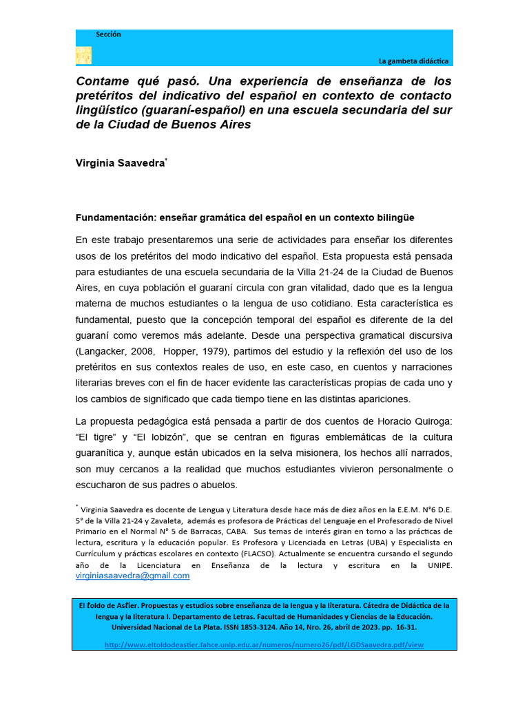 Saavedra_contame qué pasó | PDF | Multilingüismo | Lingüística