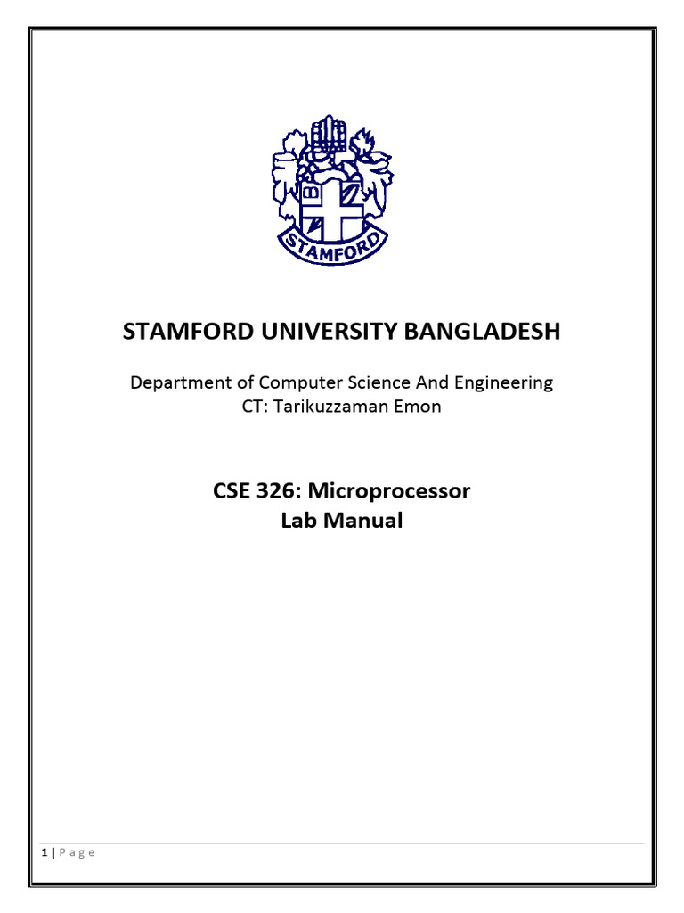 CSE -328-Microprocessor_LAB_Manual-TE | PDF | Computer Engineering | Computing