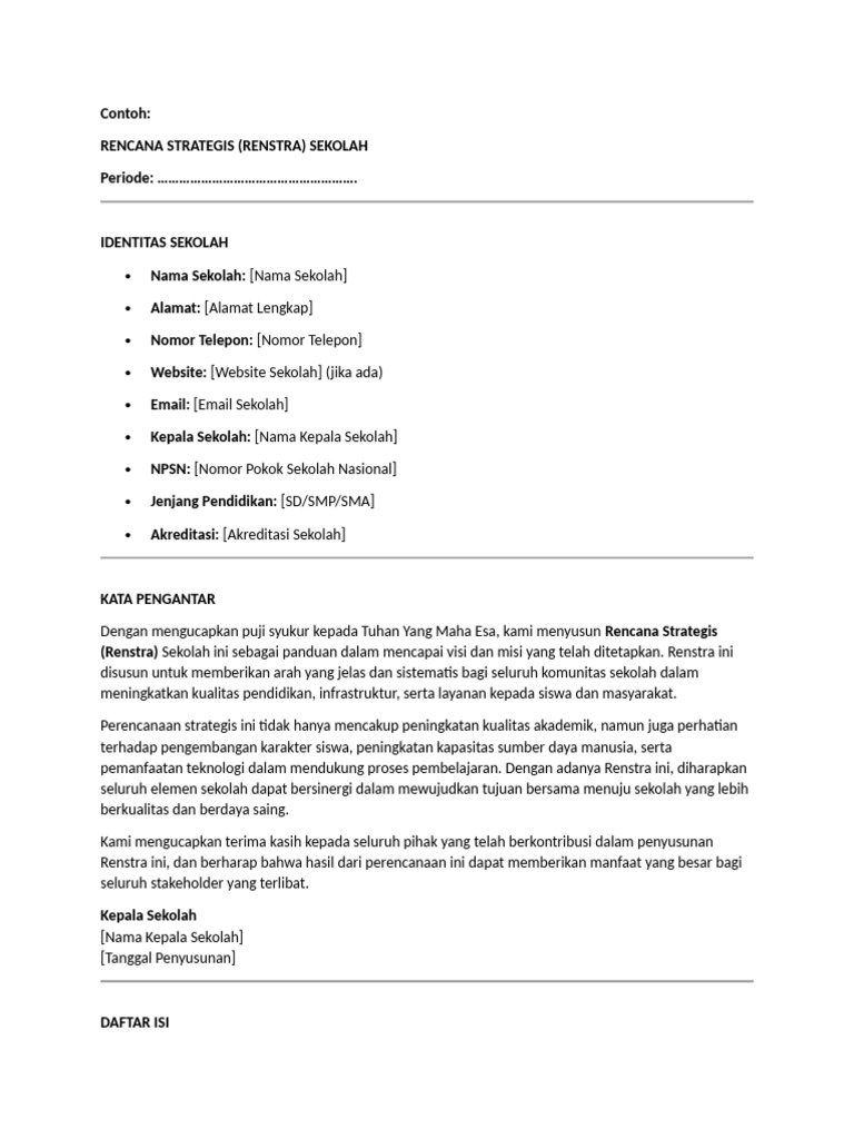 Contoh Renstra | PDF