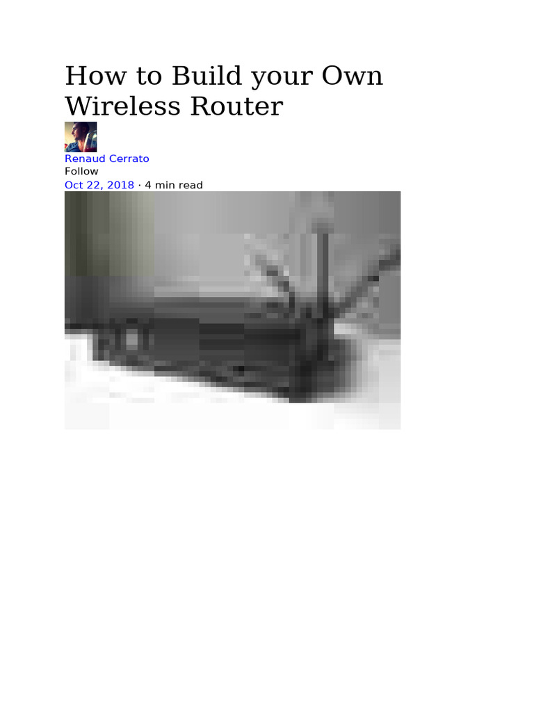 How To Build Your Own Wireless Router | PDF | Ieee 802.11 | Computer ...