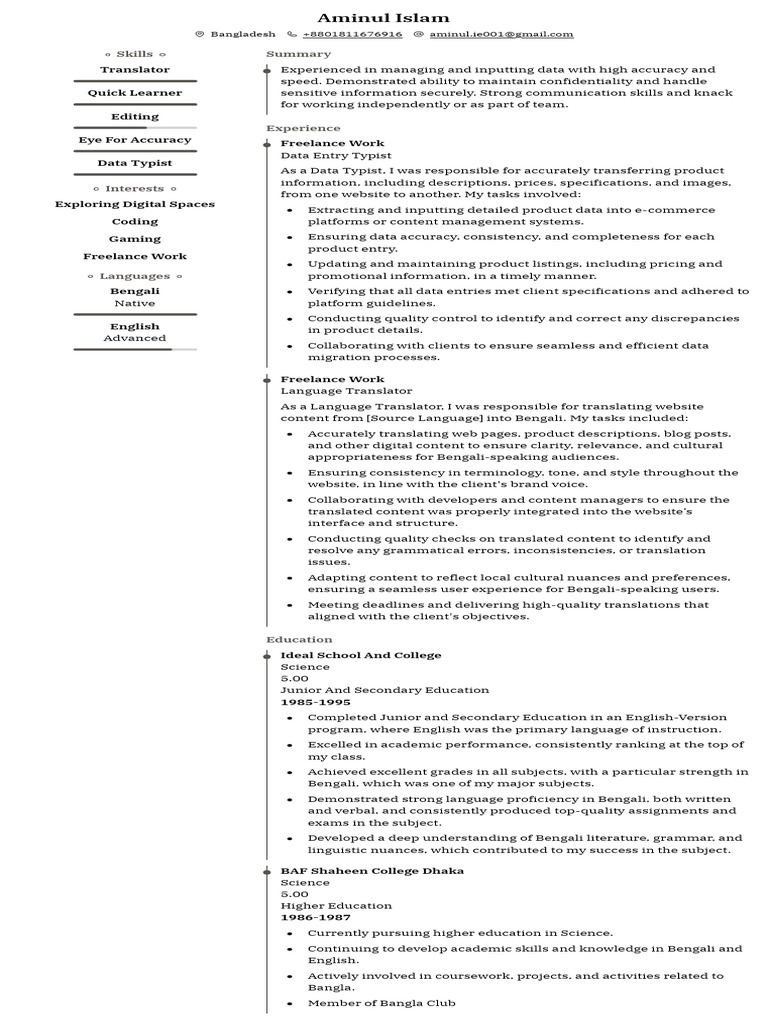 Aminul | PDF | Translations | Data