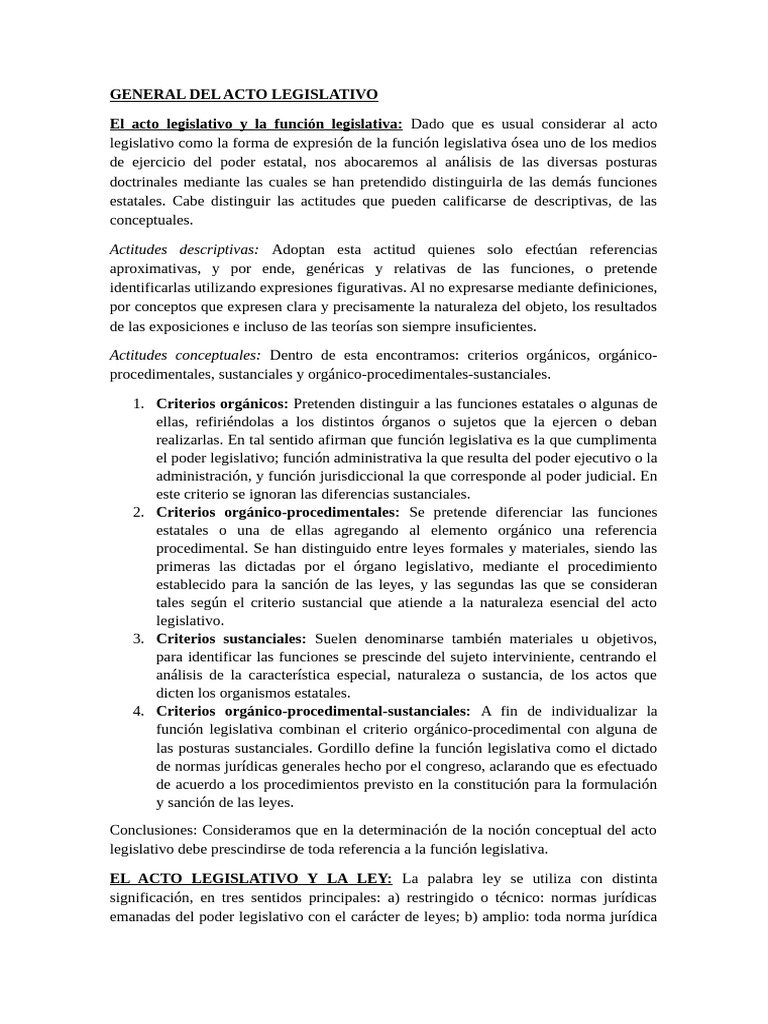 Acto Legislativo: Definición y Elementos | PDF | Estatuto | Justicia
