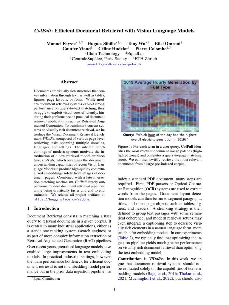 ColPali paper | PDF | Information Retrieval | Artificial Intelligence
