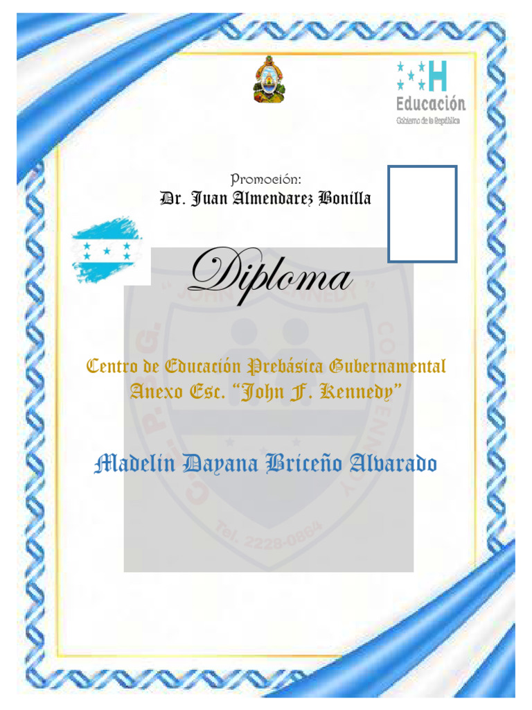 Diploma Editable de Educación Prebásica | PDF