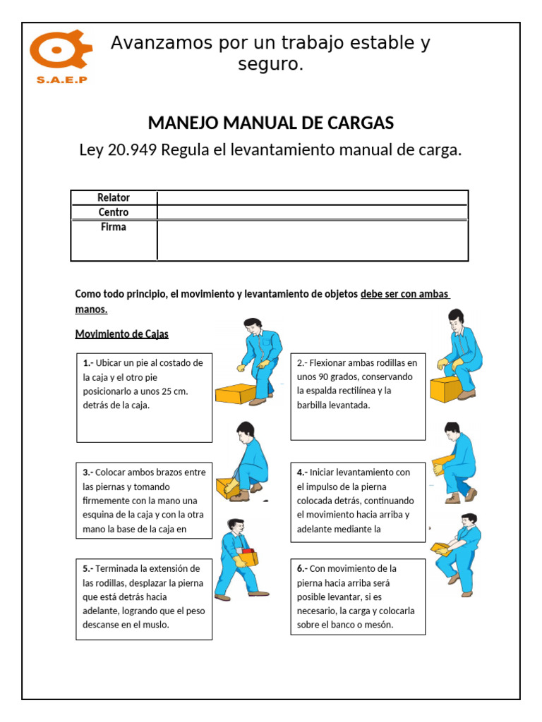 Manejo Manual de Cargas | PDF | Rodilla