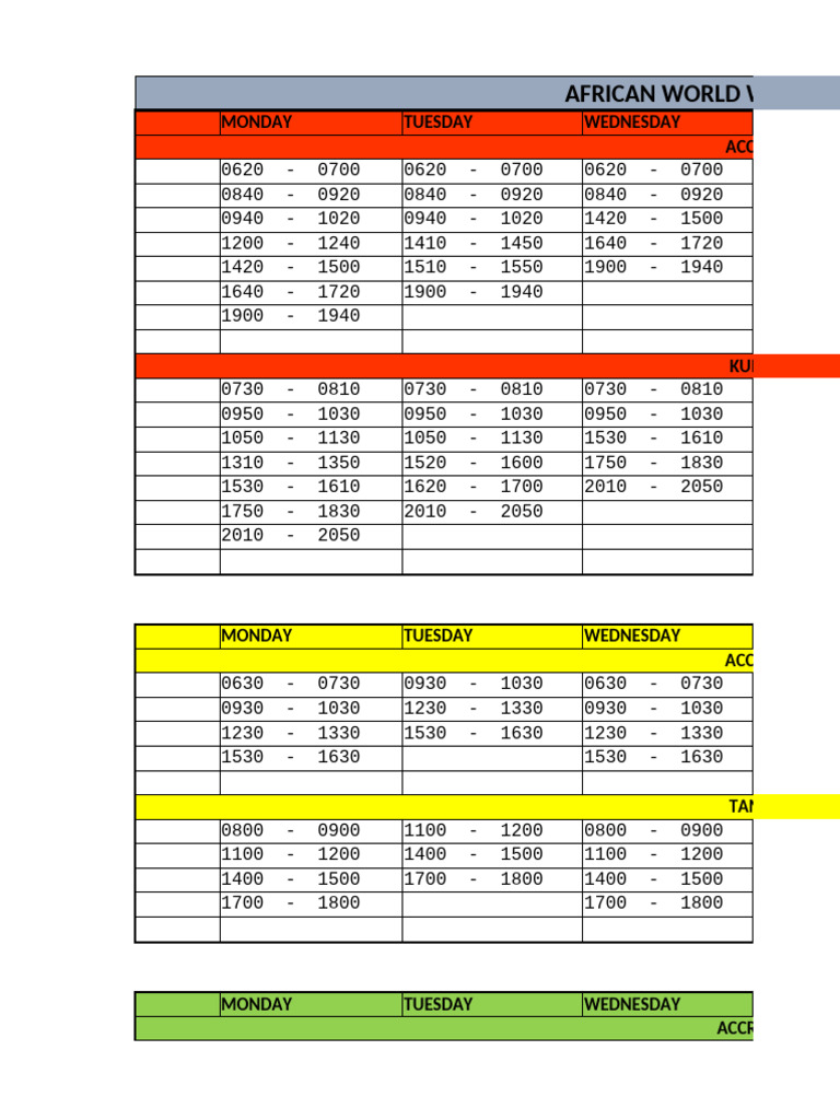 AWA WEEKLY FLIGHT SCHEDULE | PDF
