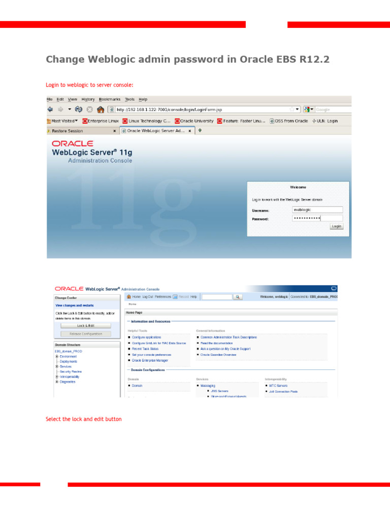 Change weblogic admin password in Oracle EBS 12.2 | PDF | Password | Computer Architecture