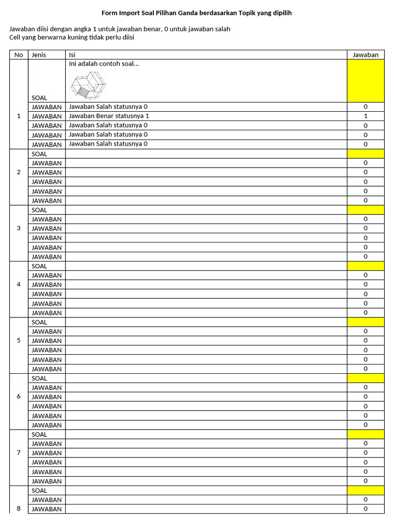 Form-Soal-Ganda kelas X PAS Gasal | PDF