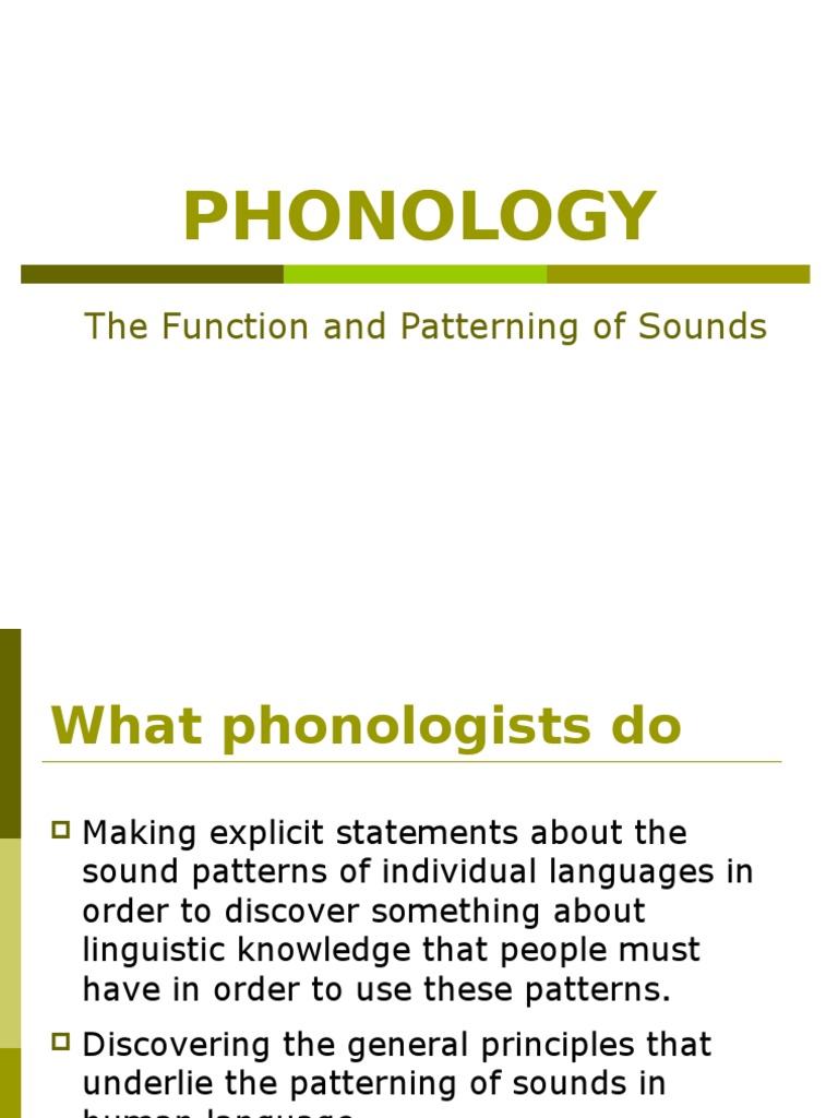 Phonology: The Function and Patterning of Sounds | Syllable | Tone ...