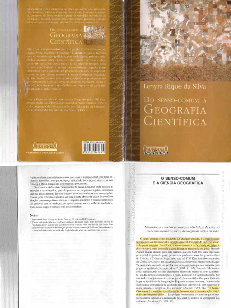 O Senso - Comum e A Ciência Geográfica - Lenyra Rique | PDF | Immanuel ...