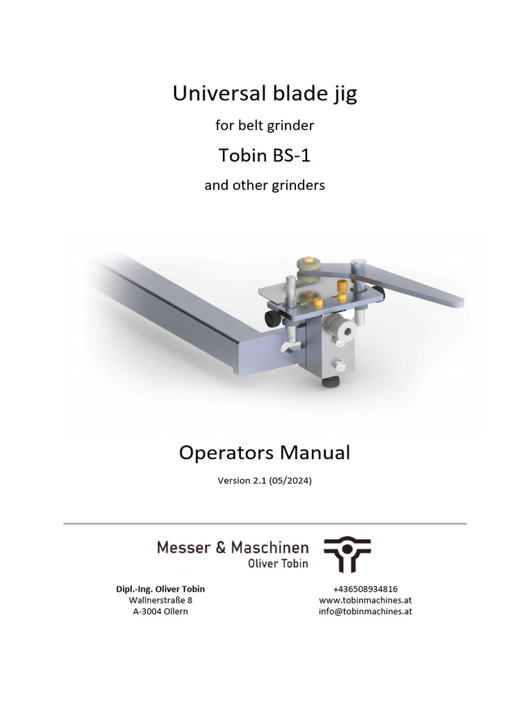 Operators Manual Blade Jig En | PDF | Blade