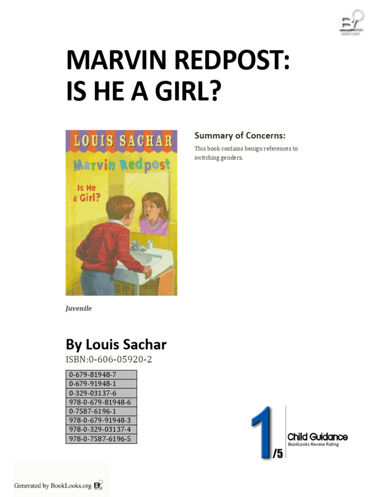 Marvin Redpost Is He A Girl | PDF