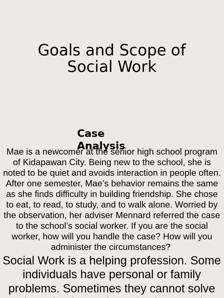 Social Work: Goals and Scope | PDF | Social Work | Psychological Concepts