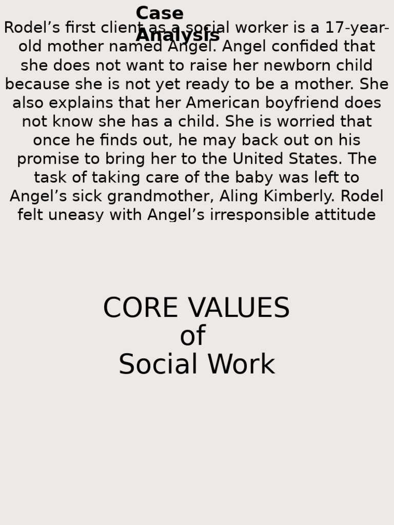 Lesson 16 Core Values and Principles of Social Work | PDF | Social Work ...