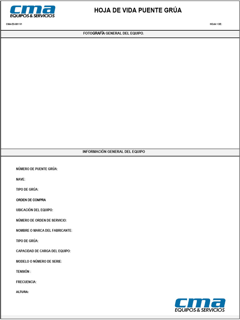 Formato Hoja de Vida PG CMA | PDF | Motores