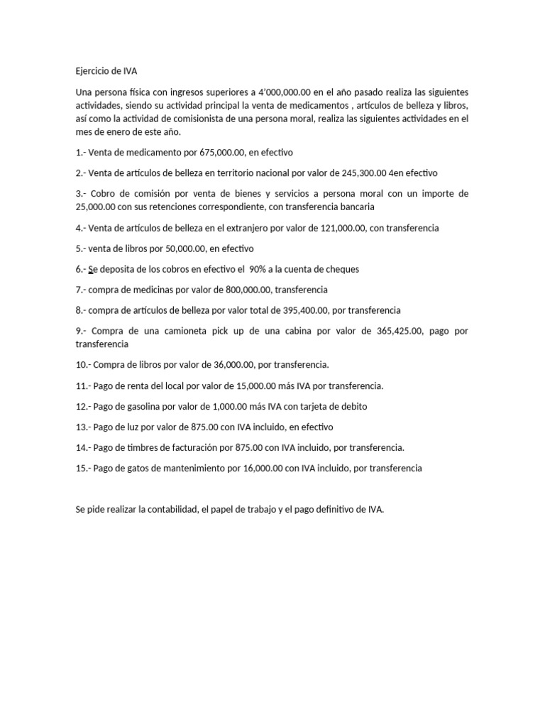 Ejercicio de IVA Con Contabilidad | PDF