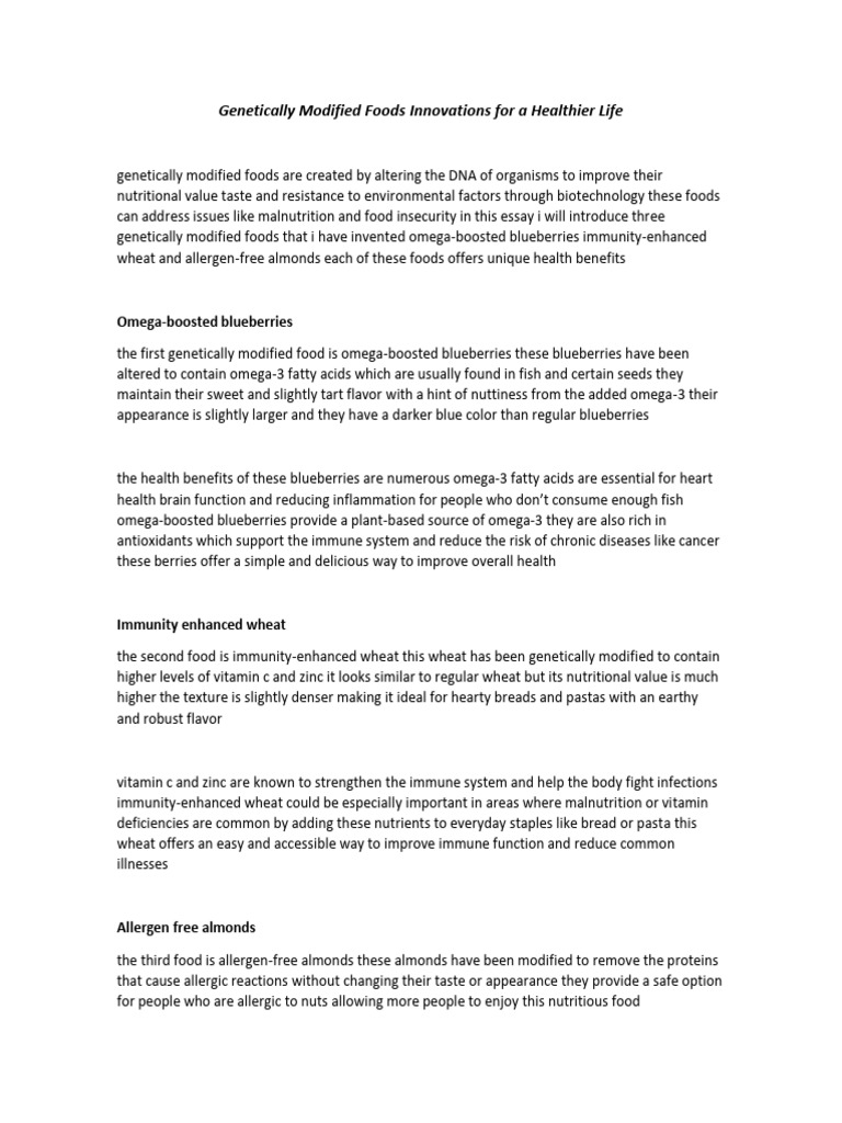 Genetically Modified Foods Innovations For A Healthier Life | PDF ...