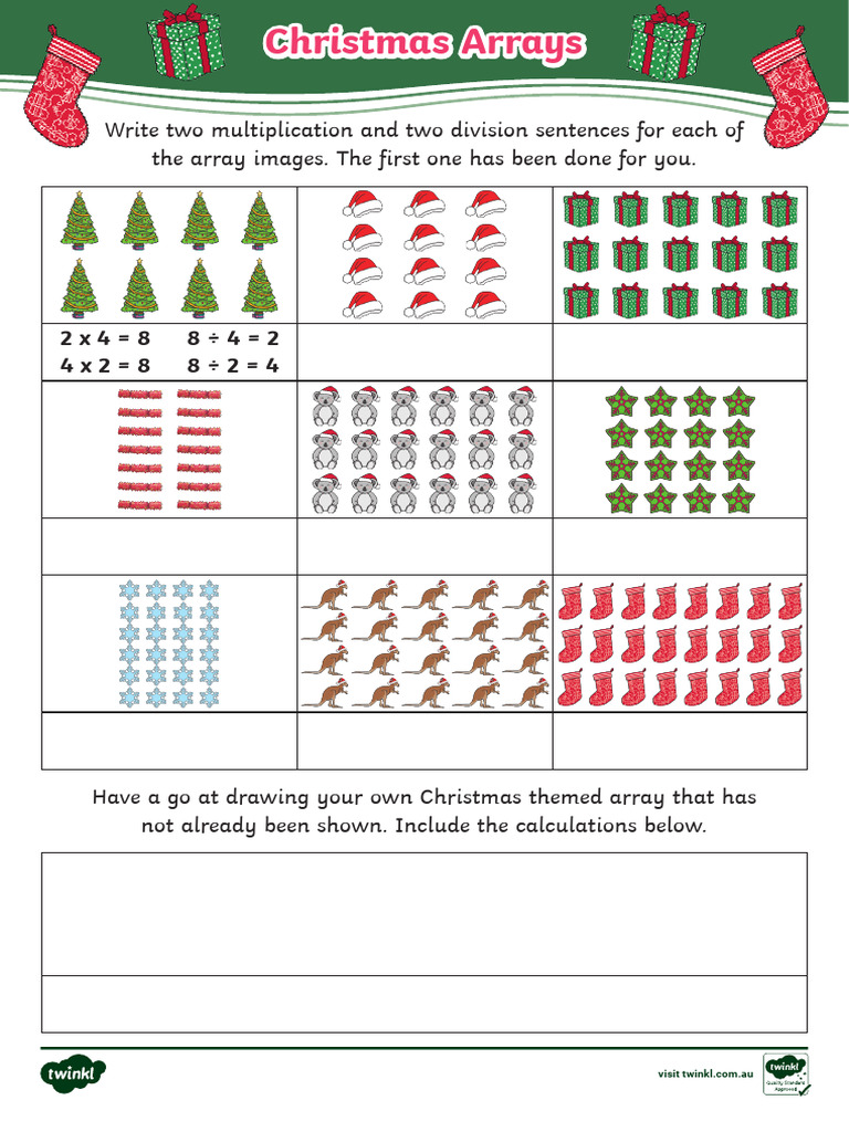 Christmas Maths Arrays Activity | PDF