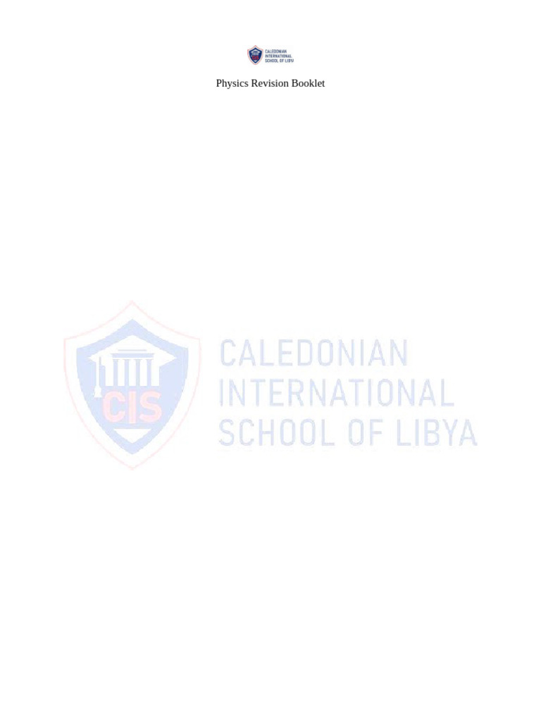 Physics Revision Booklet | PDF