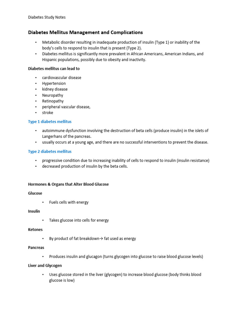 Med surg 1 Diabetes | PDF | Diabetes | Hyperglycemia