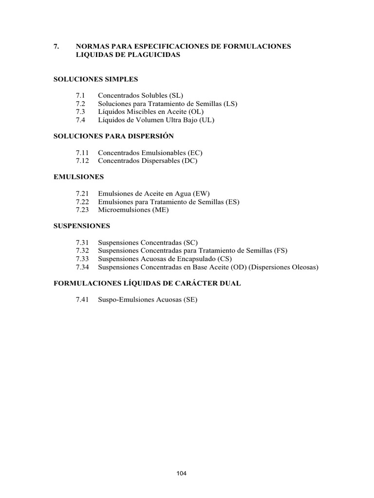 Normas Esp Form Liq | PDF | Emulsión | Suspensión (Química)