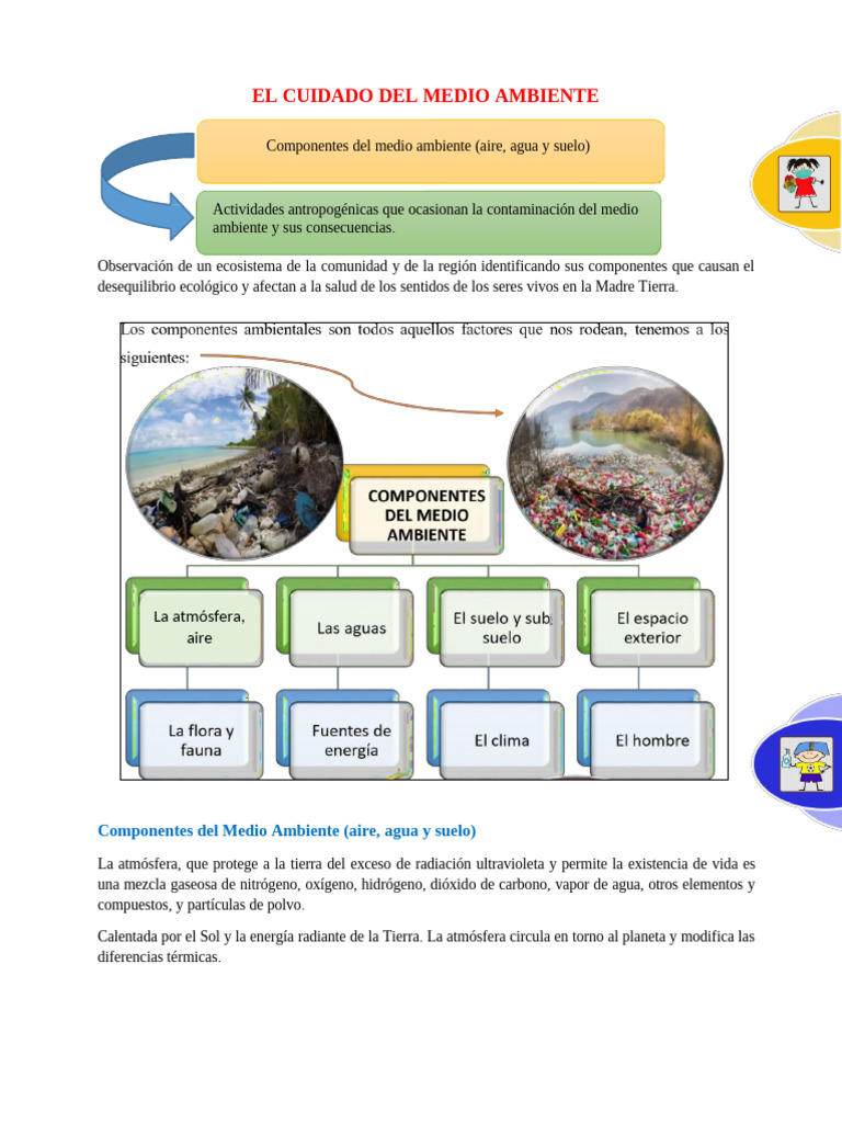 El Cuidado Del Medio Ambiente 3ro Tema 3 | PDF | Contaminación ...