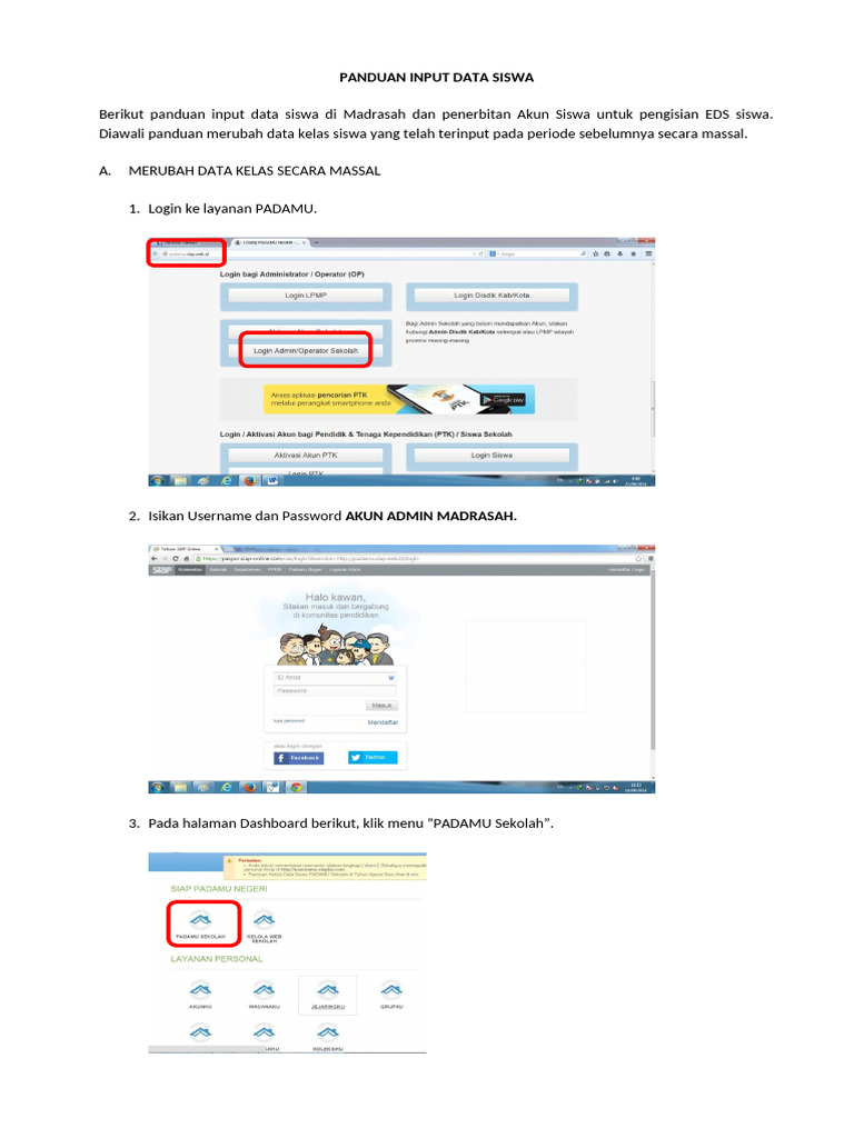 Panduan Input Data Siswa Eds Siswa | PDF